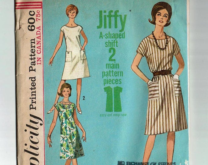 1960s Jiffy Dress Simple to Sew Size Extra Large Bust 42-44 Vintage ...