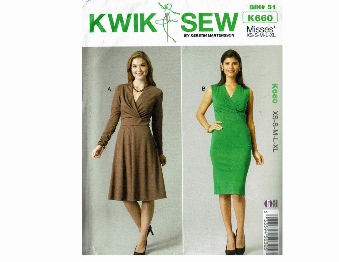 Kwik Sew 660 Uncut Sewing Pattern K660 Size XS-S-M-L-XL Dress for ...