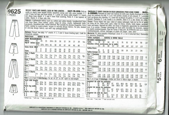 Sewing & Needlecraft Craft Supplies & Tools Patterns Simplicity 9625 ...