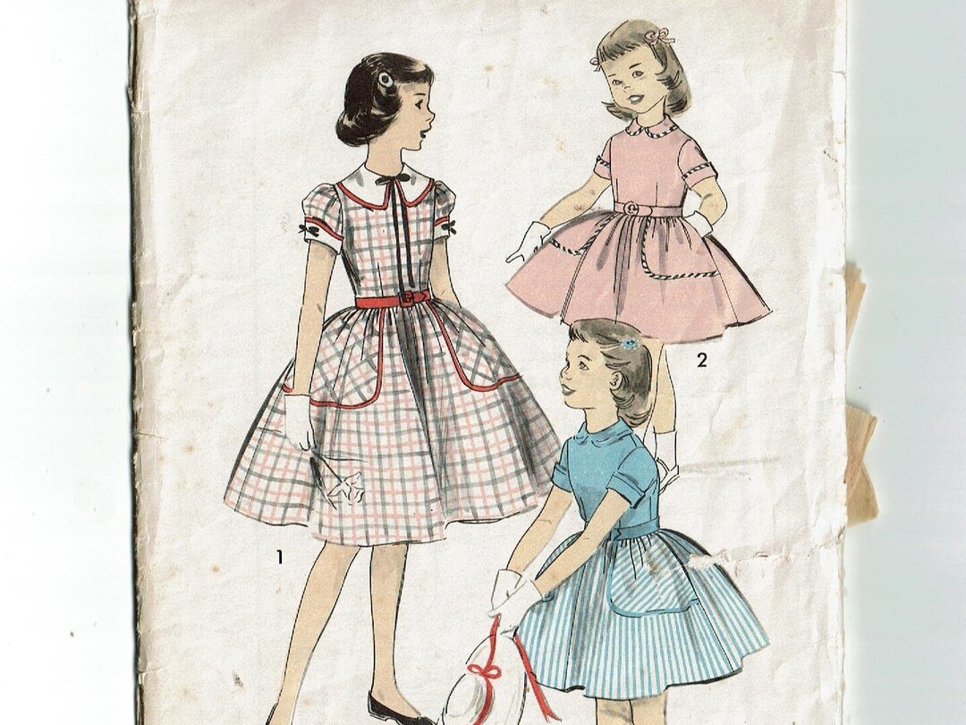 1950s Sewing Pattern Little Girls Size 4 Dress Advance 8279 - Etsy