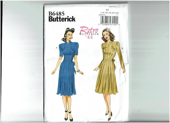 Butterick Retro Series 6485 1940s Inspired Sizes 6 8 10 12 14 - Etsy