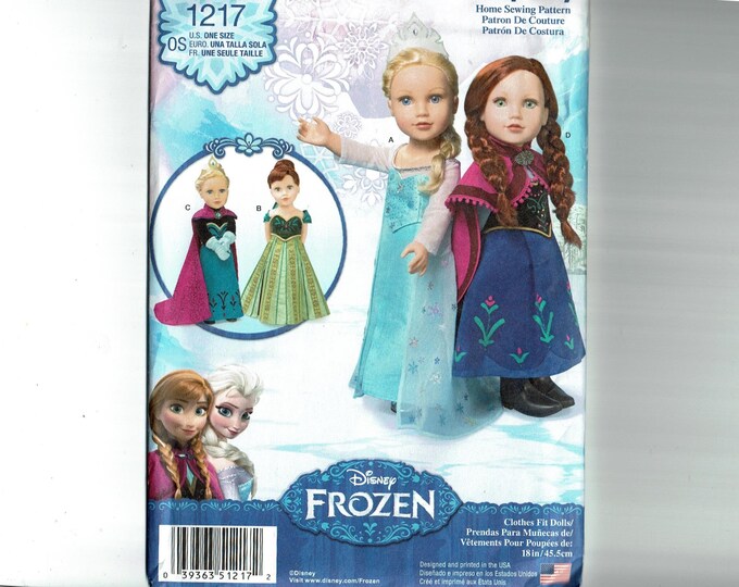 18 Doll Clothes UNCUT Sewing Pattern Simplicity 1217 Princess Character ...