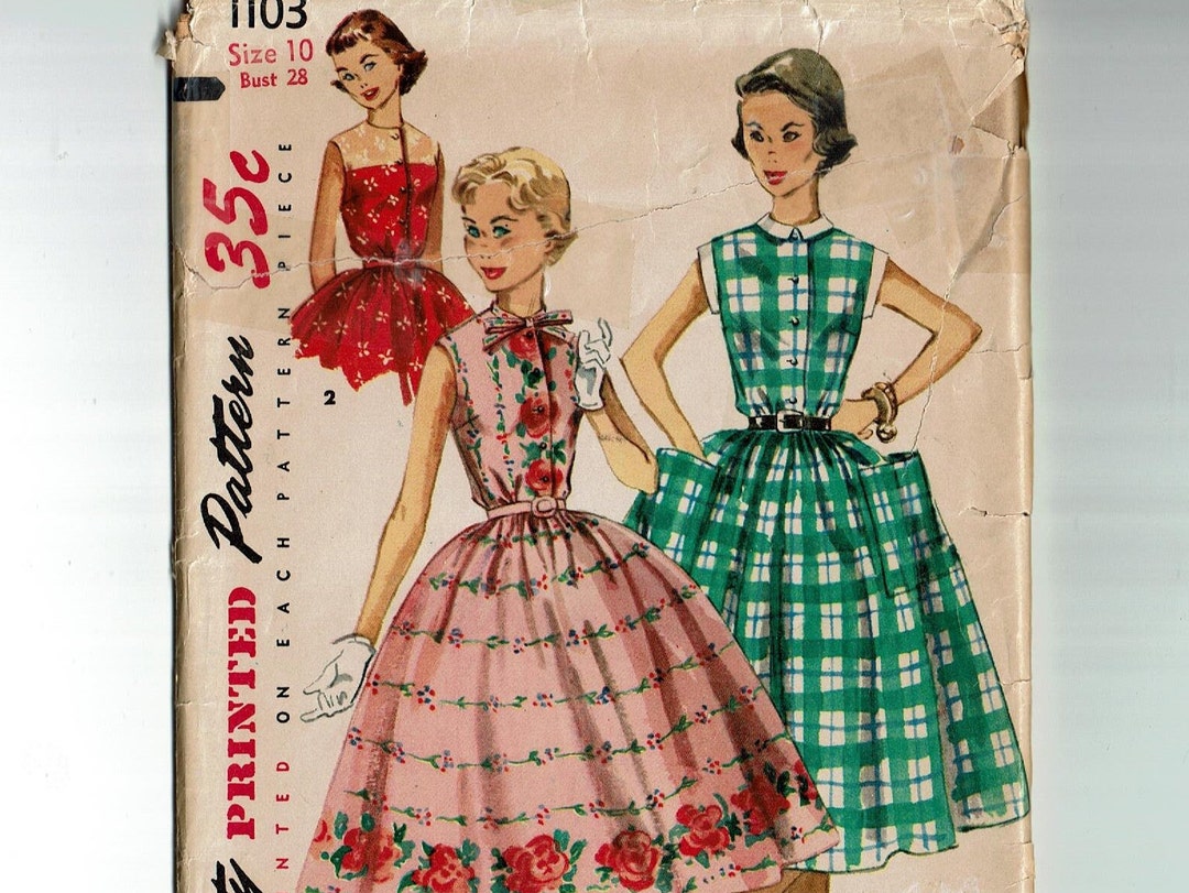1950s Teen Age Casual Dress Rockabilly Sock Hop Teen-age Size 10 UNCUT ...
