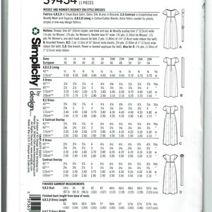 UNCUT Simplicity Sewing Pattern 9434 Sizes 10-18 & 20W-28W Sewing ...