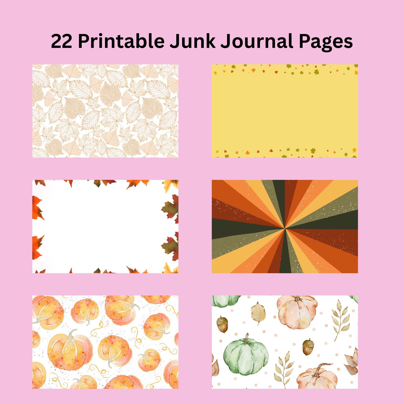 Fall Junk Journal Kit: Printable Scrapbook Paper and Ephemera (digital ...