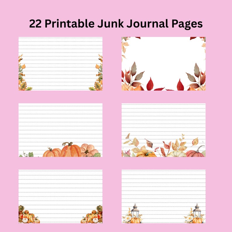 Fall Junk Journal Kit: Printable Scrapbook Paper and Ephemera (digital ...