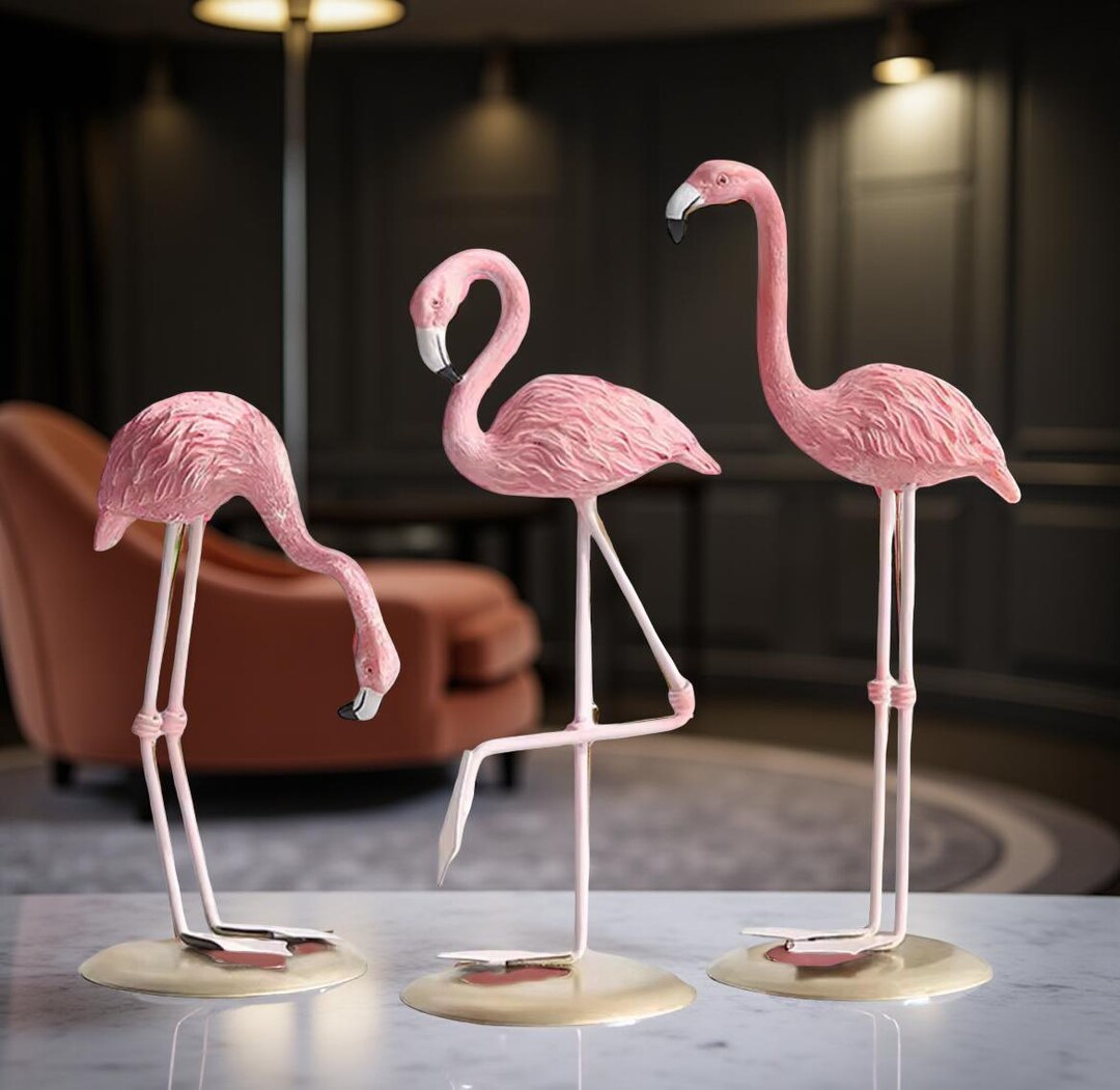 Resin Flamingo Statue – Pastel Pink Whimsical Home Decor - Etsy
