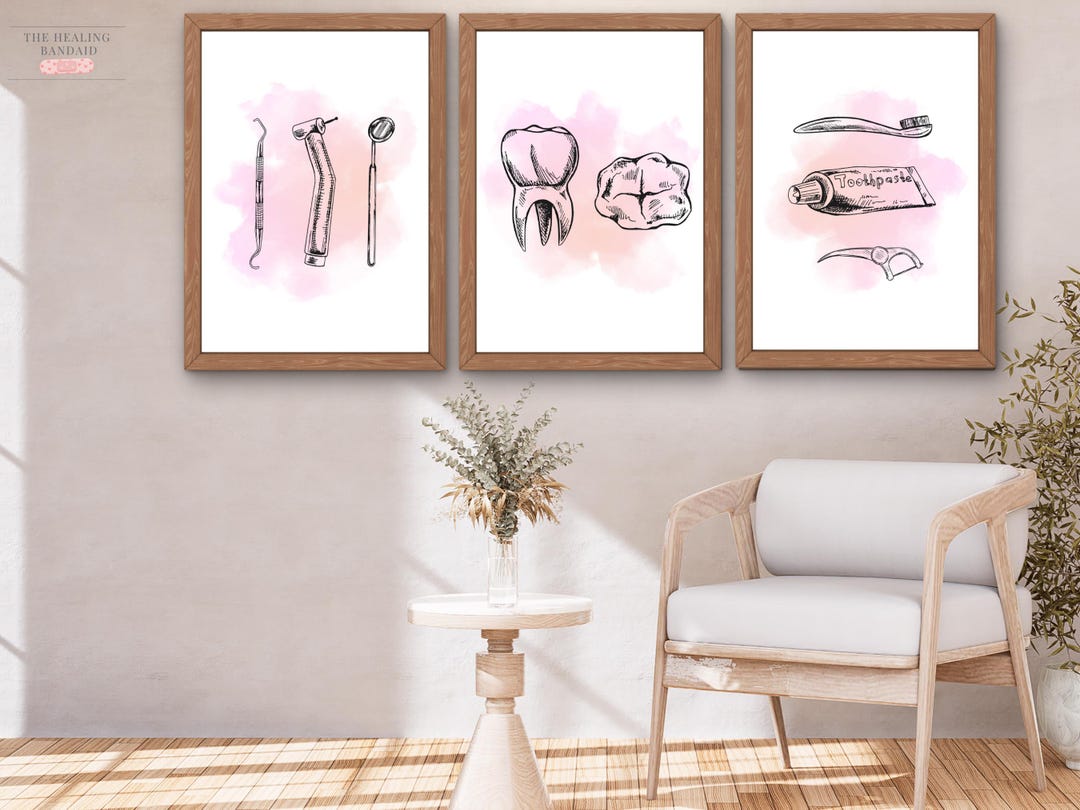 Dental Posters: Set of 3 Dental Art Prints, Dentist Office Décor ...
