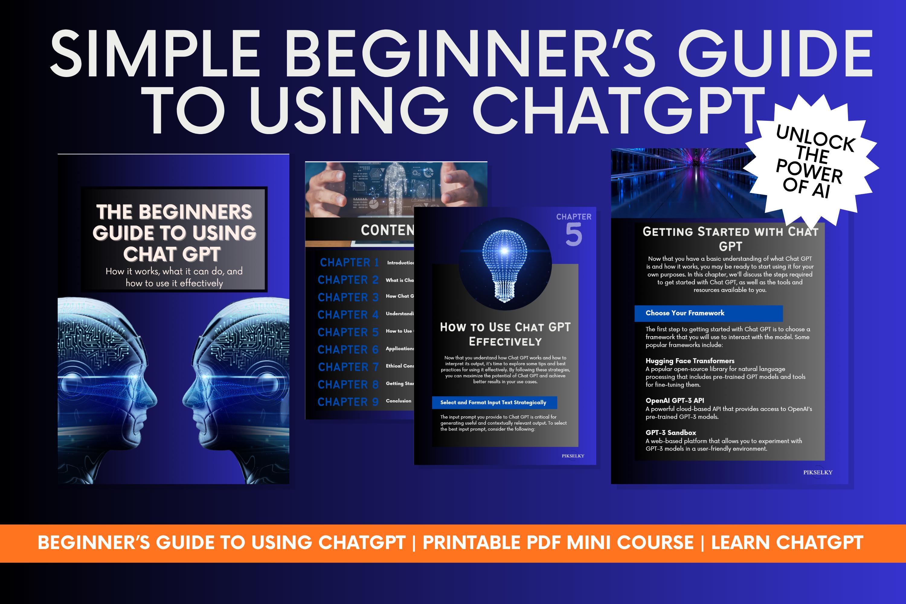 Chatgpt Beginner's Guide – Printable AI Mini Course (PDF) - Etsy