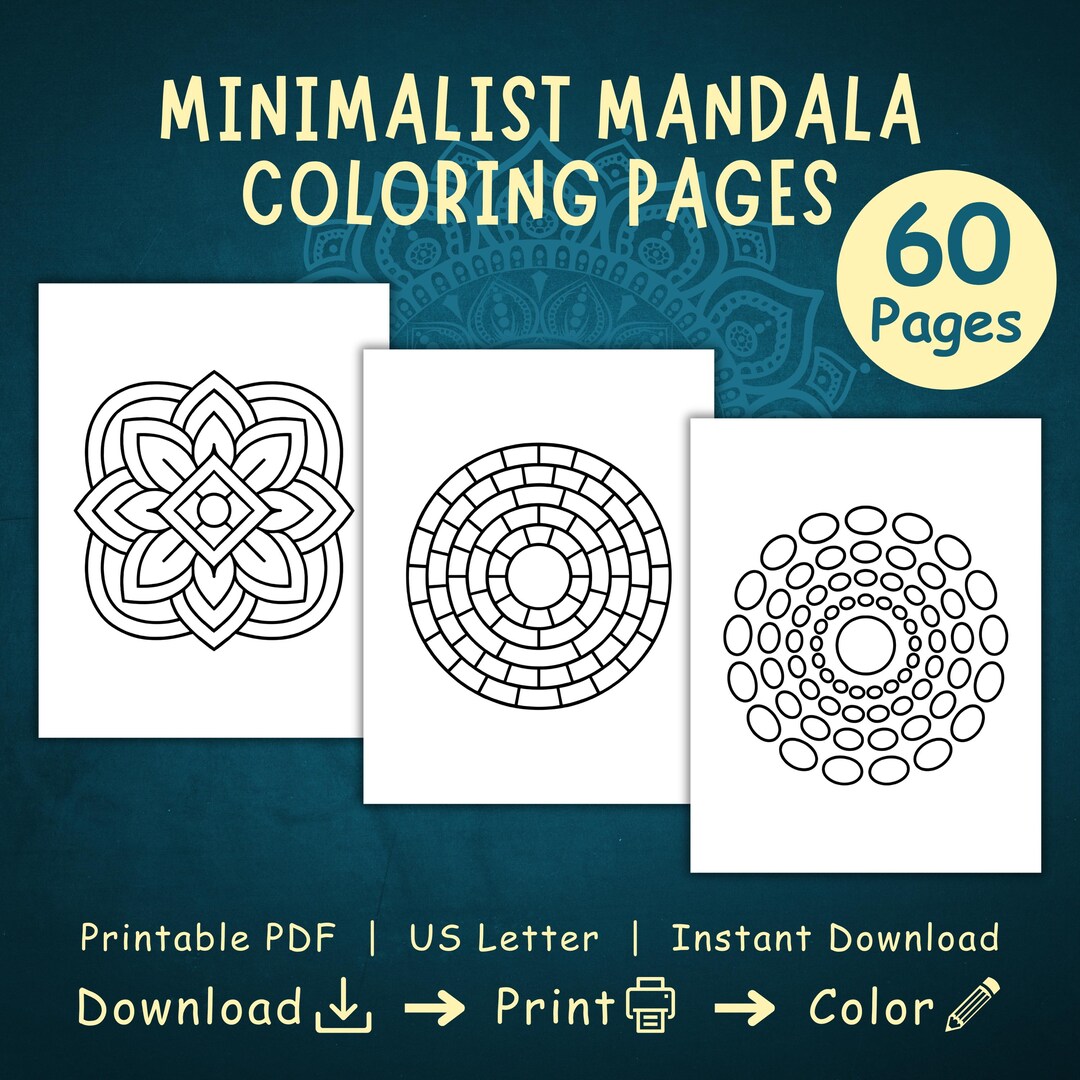 60 Minimalist Mandala Coloring Pages Printable, Simple Mandala Coloring ...