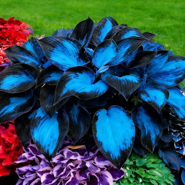 Midnight blue heart hosta plant seeds - Etsy France