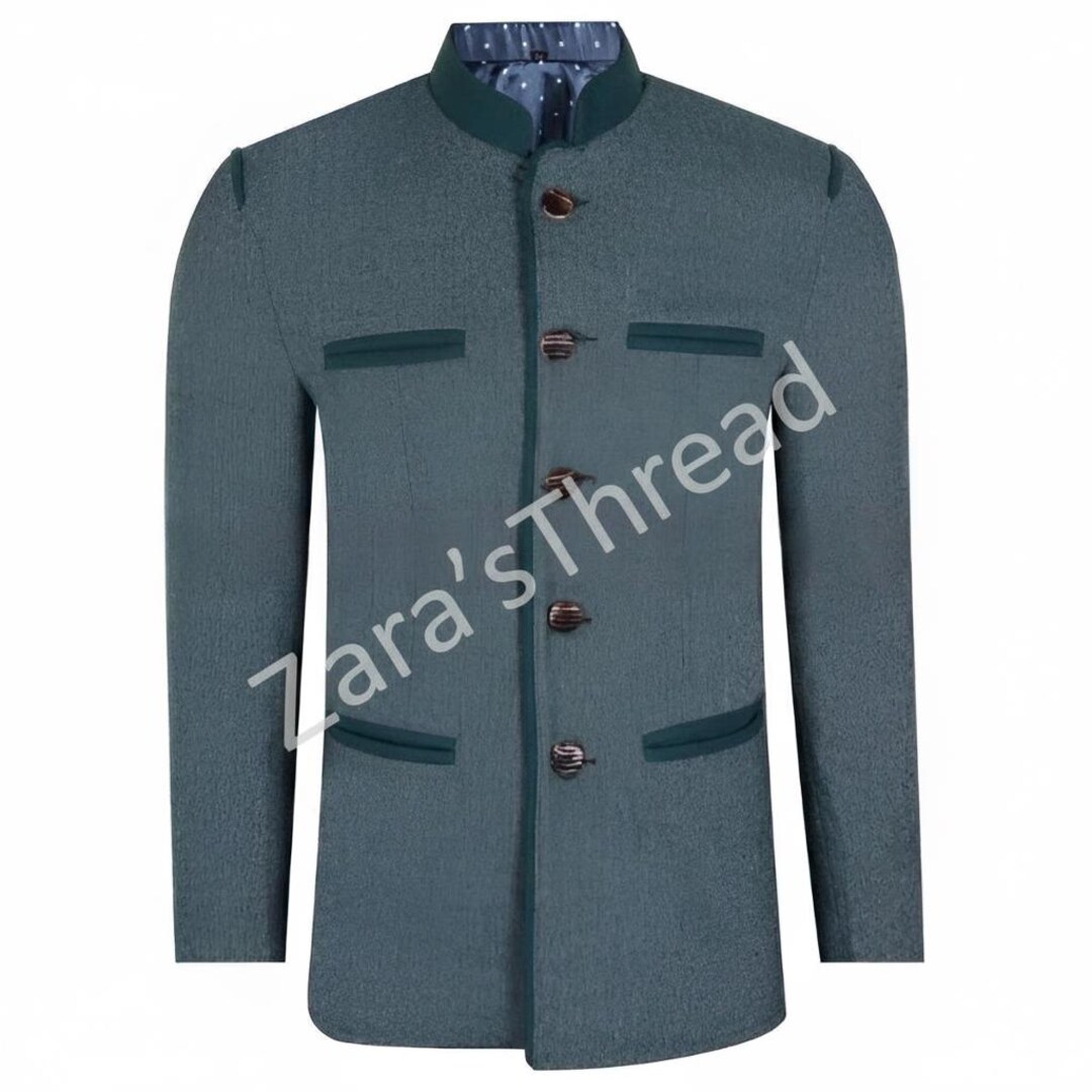 Men's Dark Green Tweed Trachten Jacket - Bavarian Alpine Style - Etsy