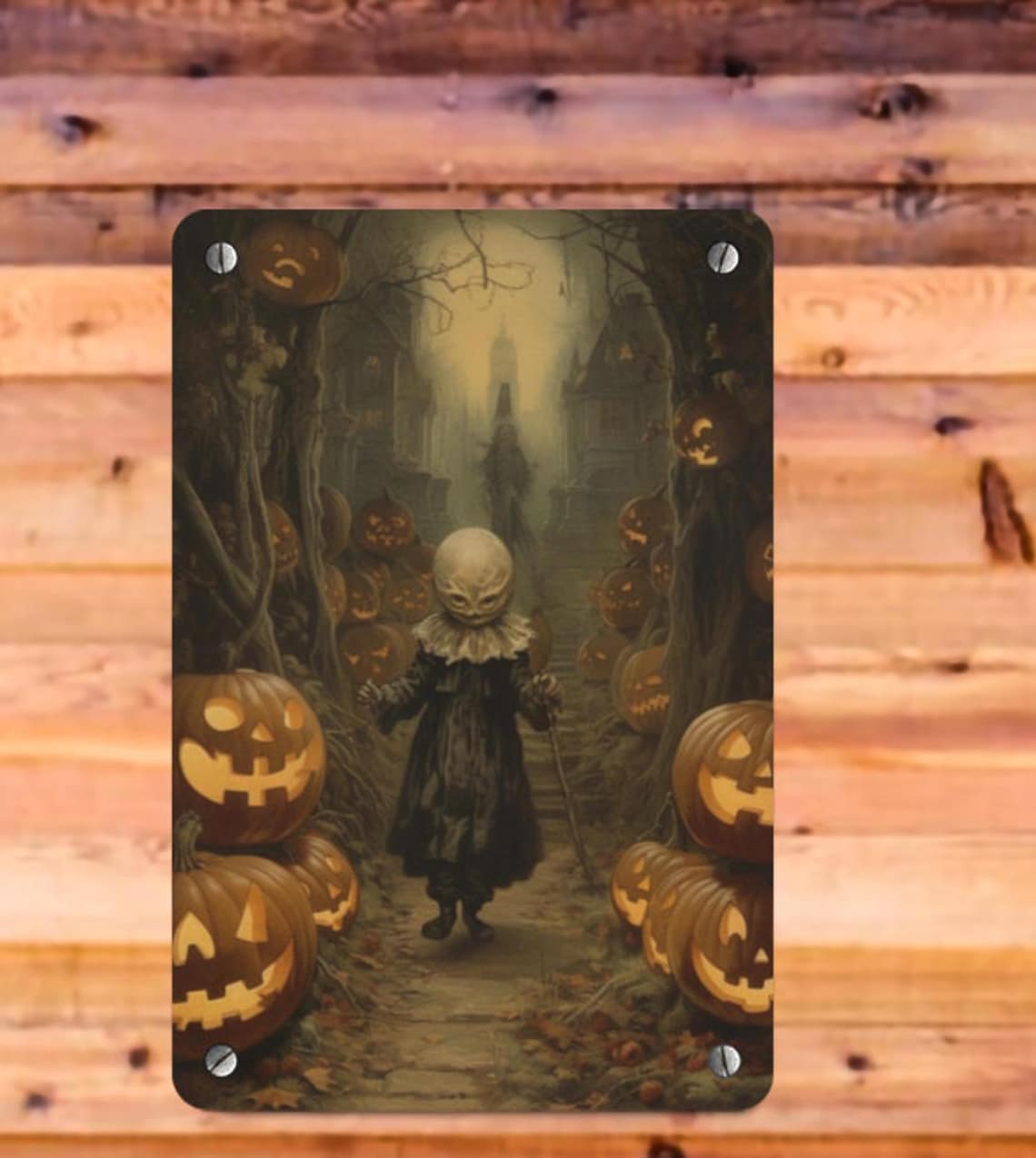 Victorian Creepy Child Ghost Ghoul Walk Metal Sign Halloween Wall Decor ...