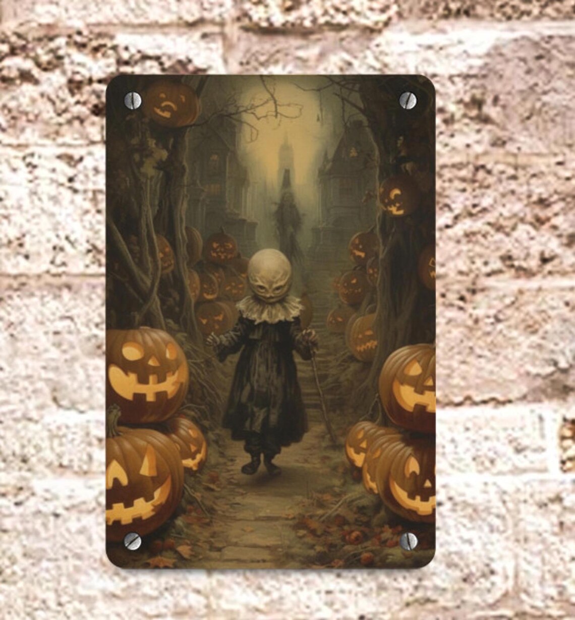 Victorian Creepy Child Ghost Ghoul Walk Metal Sign Halloween Wall Decor ...