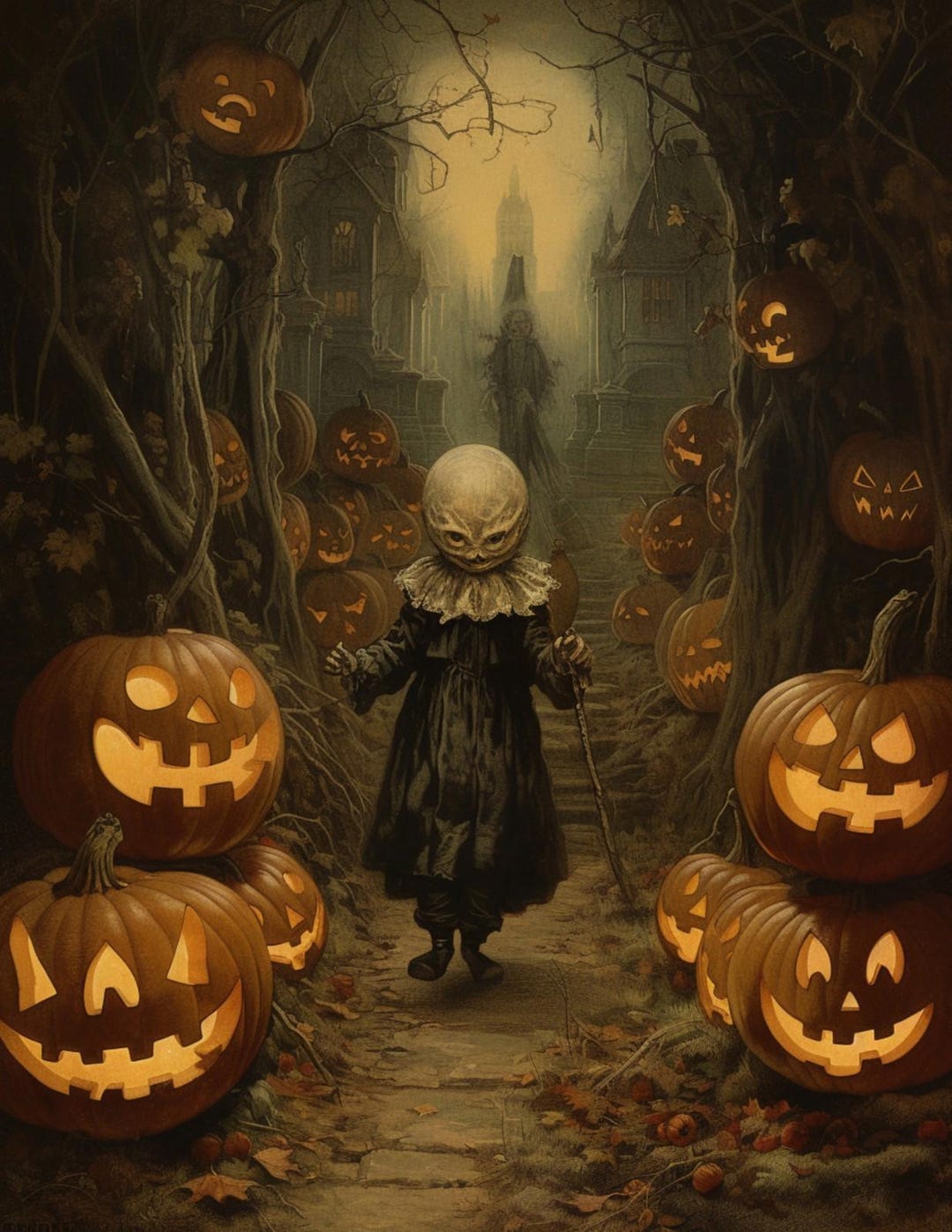 Victorian Creepy Child Ghost Ghoul Walk Metal Sign Halloween Wall Decor ...
