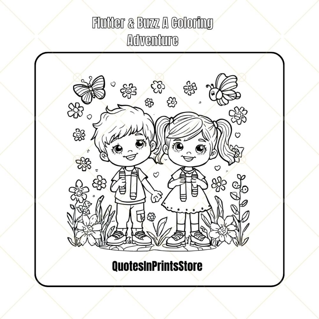 Buzzing Bees, Butterflies Coloring Activity Worksheet Cartoon ...