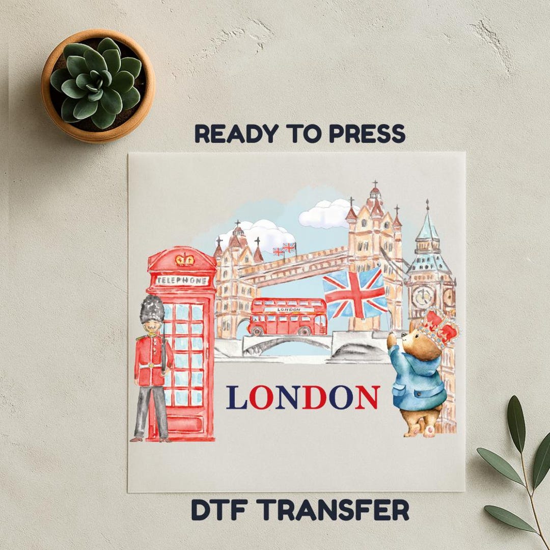 London Dtf Print, London Skyline DTF, Heat Transfer Print, No Weeding ...