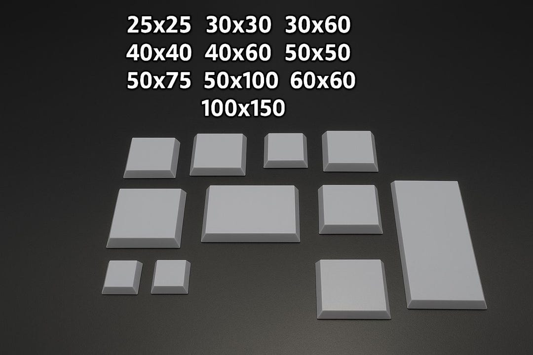 10 STL Files Square Miniature Bases for Warhammer, Wargaming (3D ...