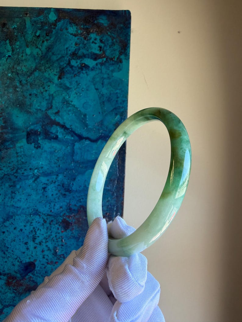 72.7mm Extra Large Vintage Jade Bangle - Grade A Natural - Celadon ...
