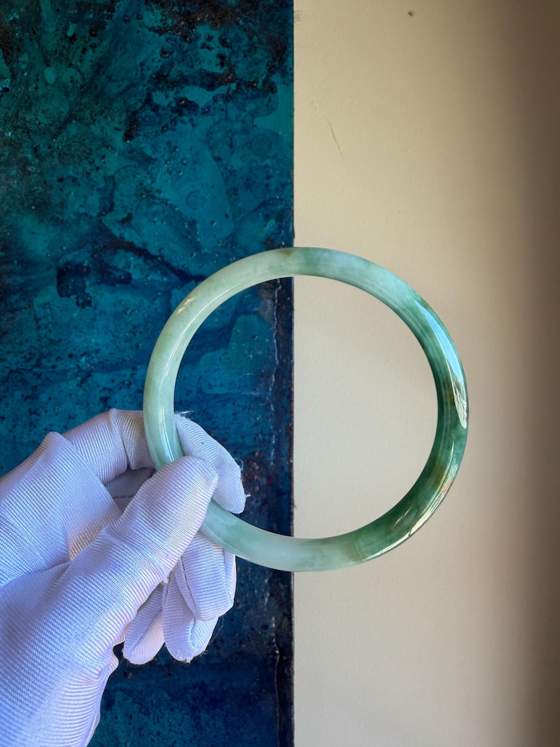 72.7mm Extra Large Vintage Jade Bangle - Grade A Natural - Celadon ...