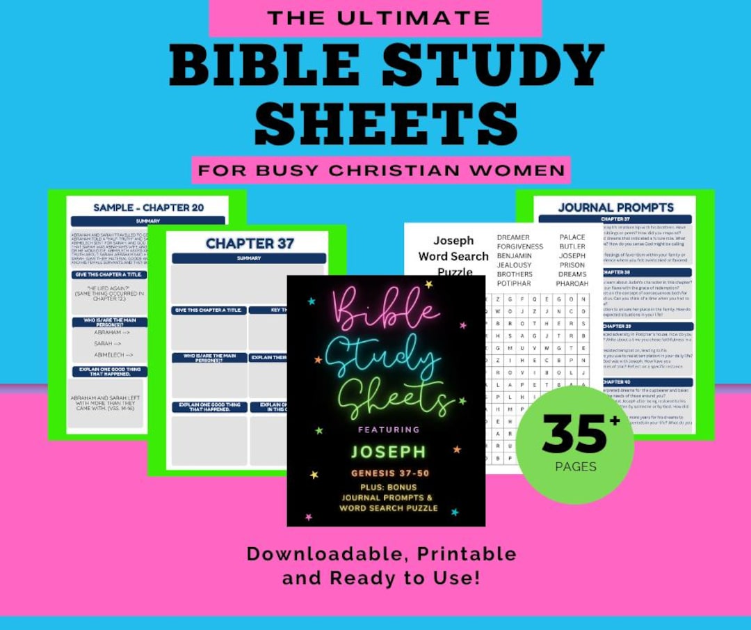 Joseph Bible Study Guide | Printable Lesson Journal Prompt | Scripture ...