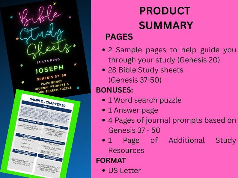 Joseph Bible Study Guide | Printable Lesson Journal Prompt | Scripture ...