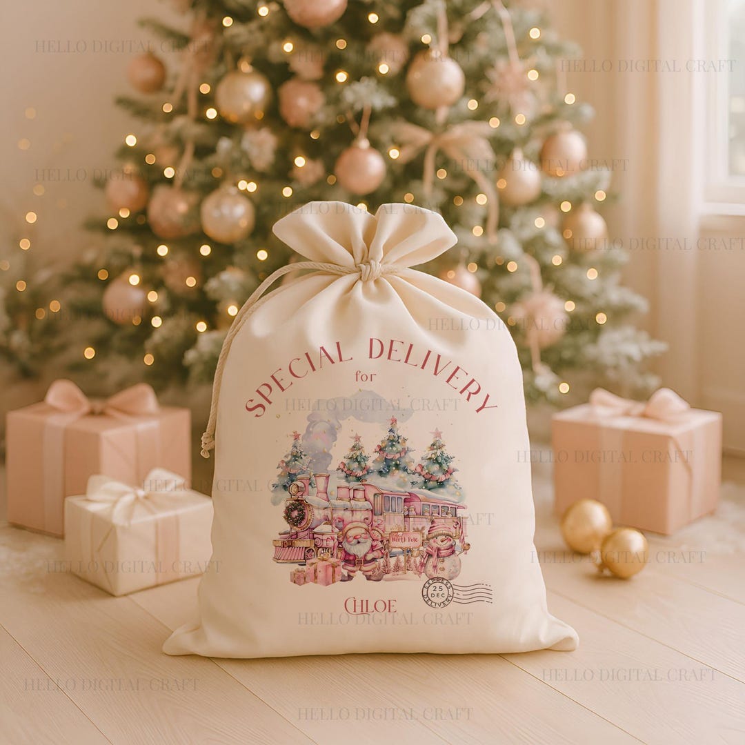 Personalized Christmas Gift Sack – 12x16” Editable Printable Template ...