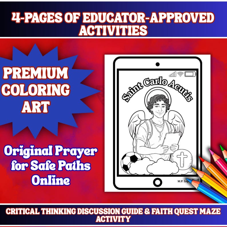 Saint Carlo Acutis Activity Pack | Catholic Kids Printable (PDF) - Etsy