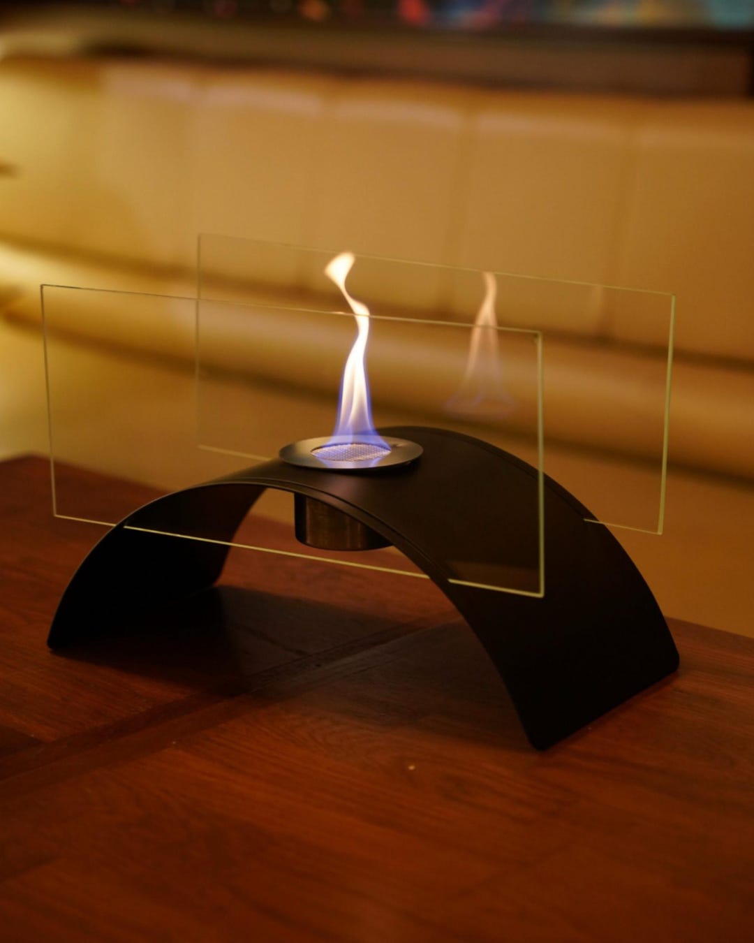 Luxury Oval Tabletop Bioethanol Fireplace | Smokeless Modern Desk Fire ...
