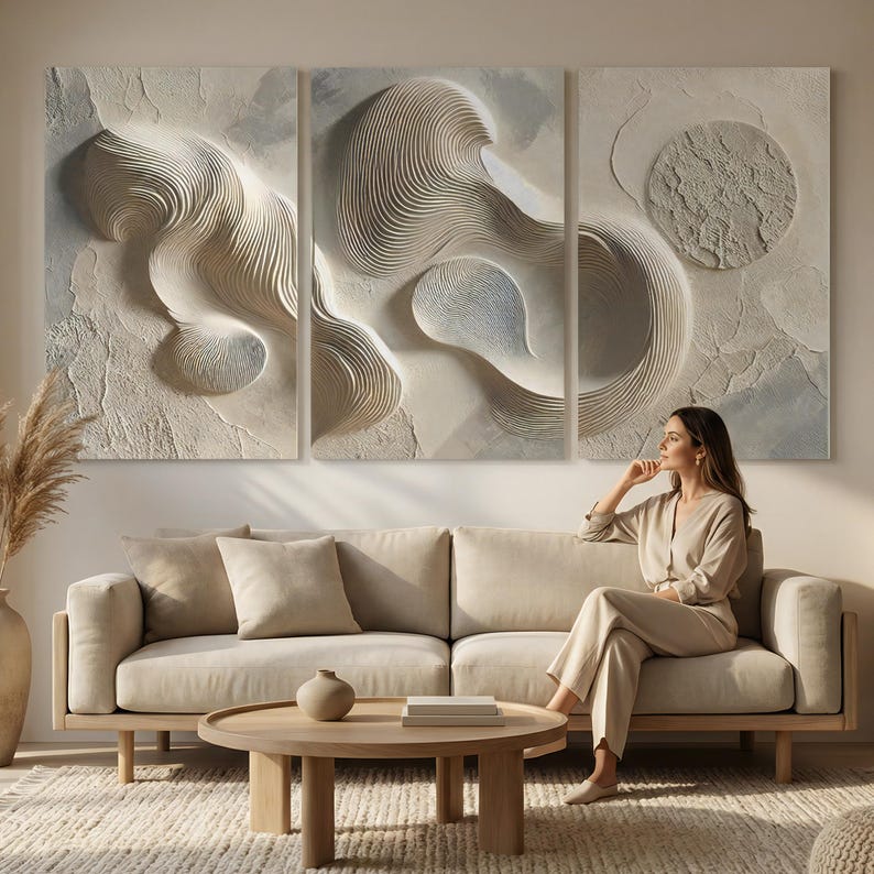 Instant Download Triptyque Abstrait – Décoration Murale Neutre ...