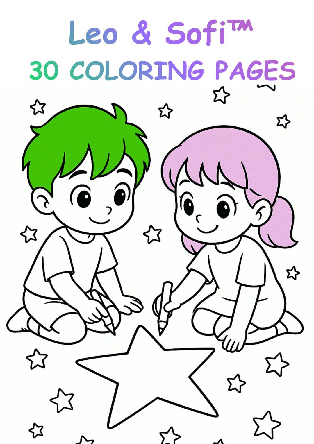 Leo and Sofi™ 30 Coloring Pages for Kids, Kawaii Printable Coloring ...