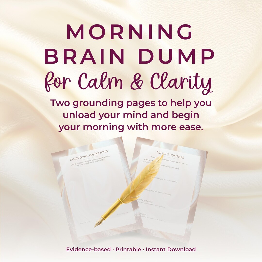 Morning Brain Dump Printable for Women | Daily Clarity Worksheet - Etsy