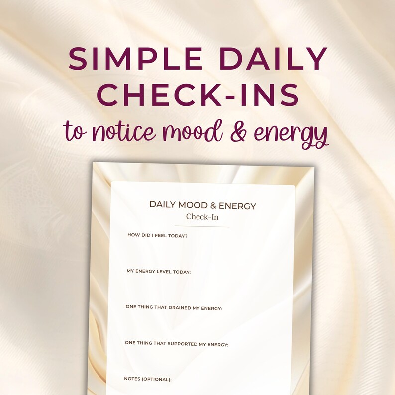Daily Mood & Energy Tracker Printable | Monthly Mood Chart | Minimal ...