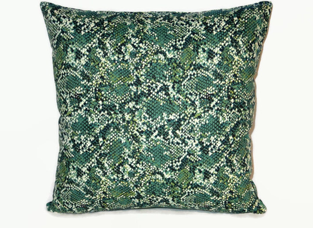 Green Snake Skin Print Pillow Cover Trompe L'oeil - Etsy