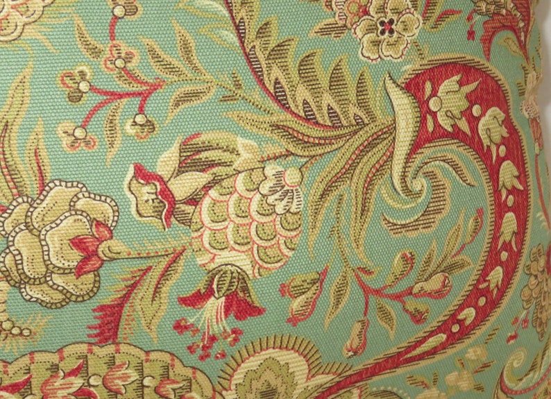 Sea Green Paisley Floral Pillow Cover Waverly Rhapsody | Etsy