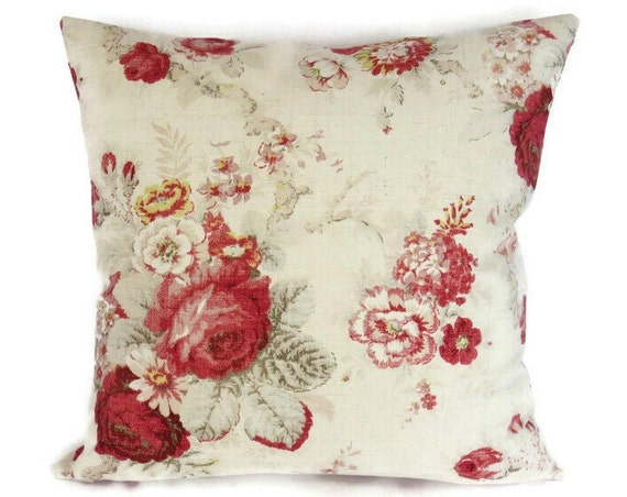 Waverly Norfolk Rose Pillow Cover 17 Square Farmhouse - Etsy