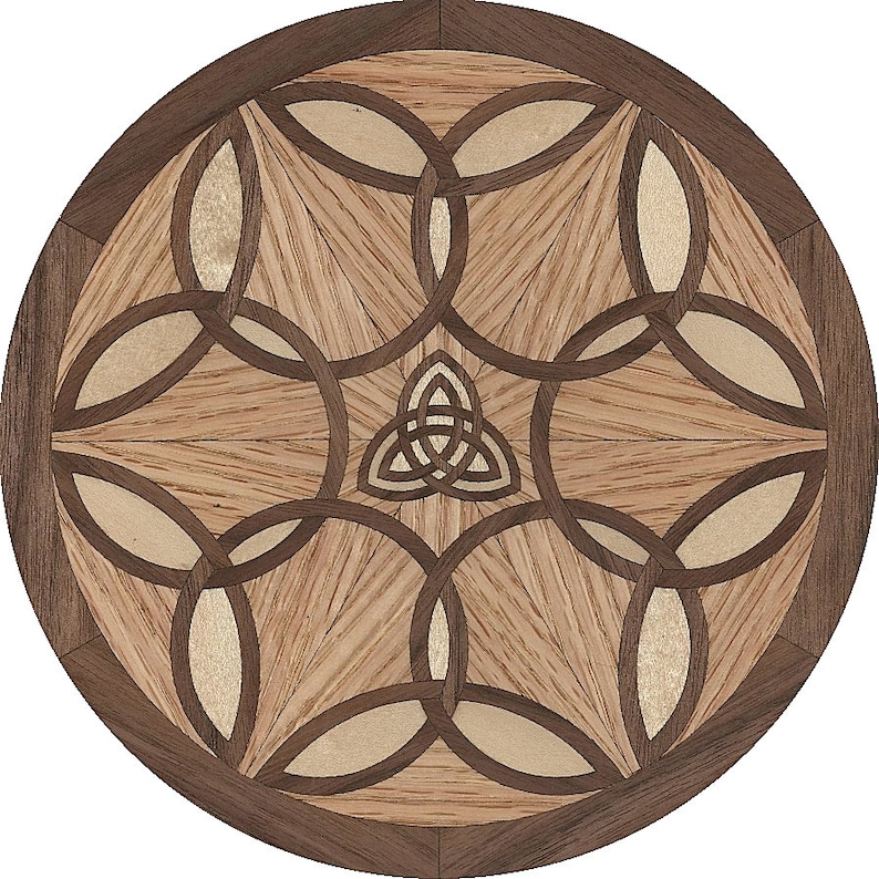Wood Floor Medallion Celtic Knot #CELT Oak Walnut Maple 12" 18" or 24 ...
