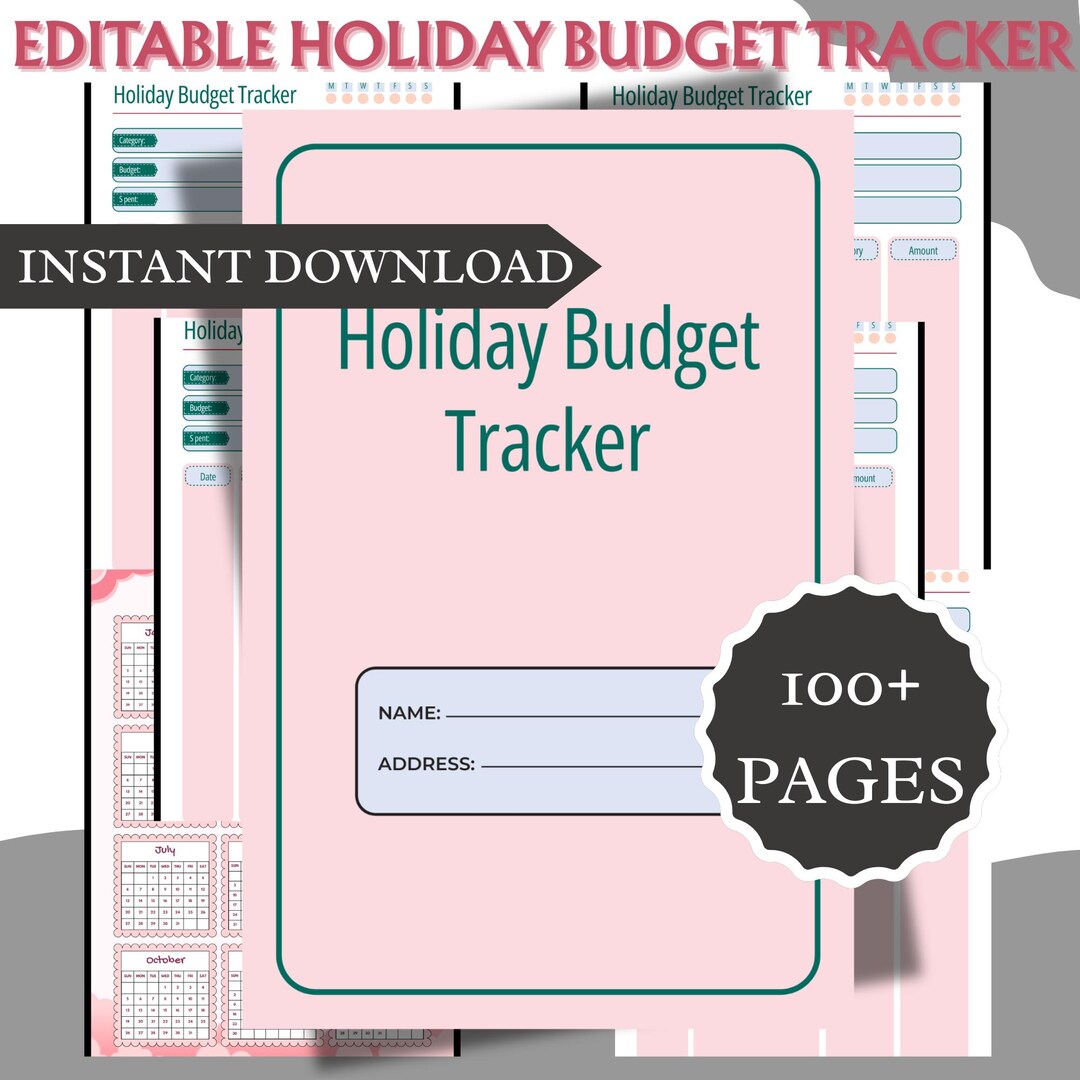 Printable Holiday Budget Tracker Editable Christmas Expense Planner ...