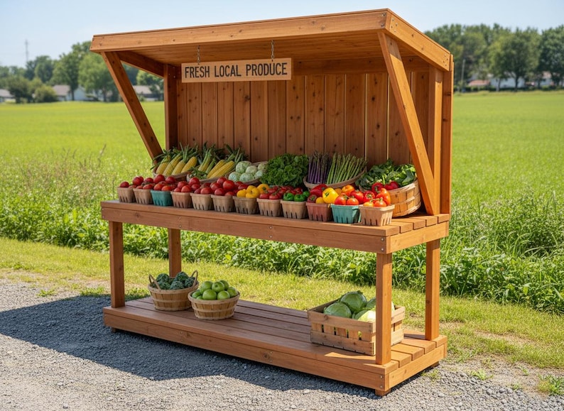 Farm Stand Build Plan | Rustic Mobile Flower Cart (digital Download) - Etsy