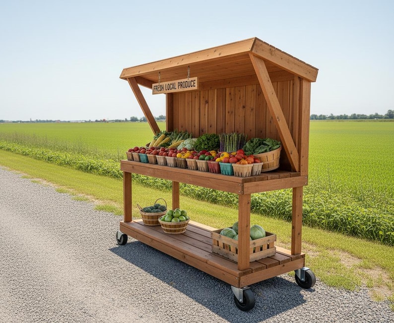 Farm Stand Build Plan | Rustic Mobile Flower Cart (digital Download) - Etsy
