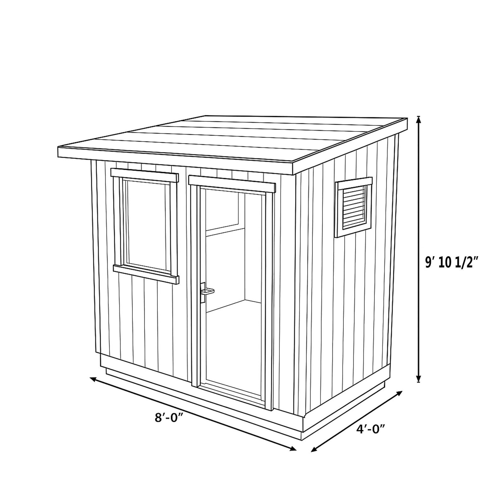 8x4 Lean-to Shed Plan: DIY Outdoor Tool Storage (PDF Download) - Etsy