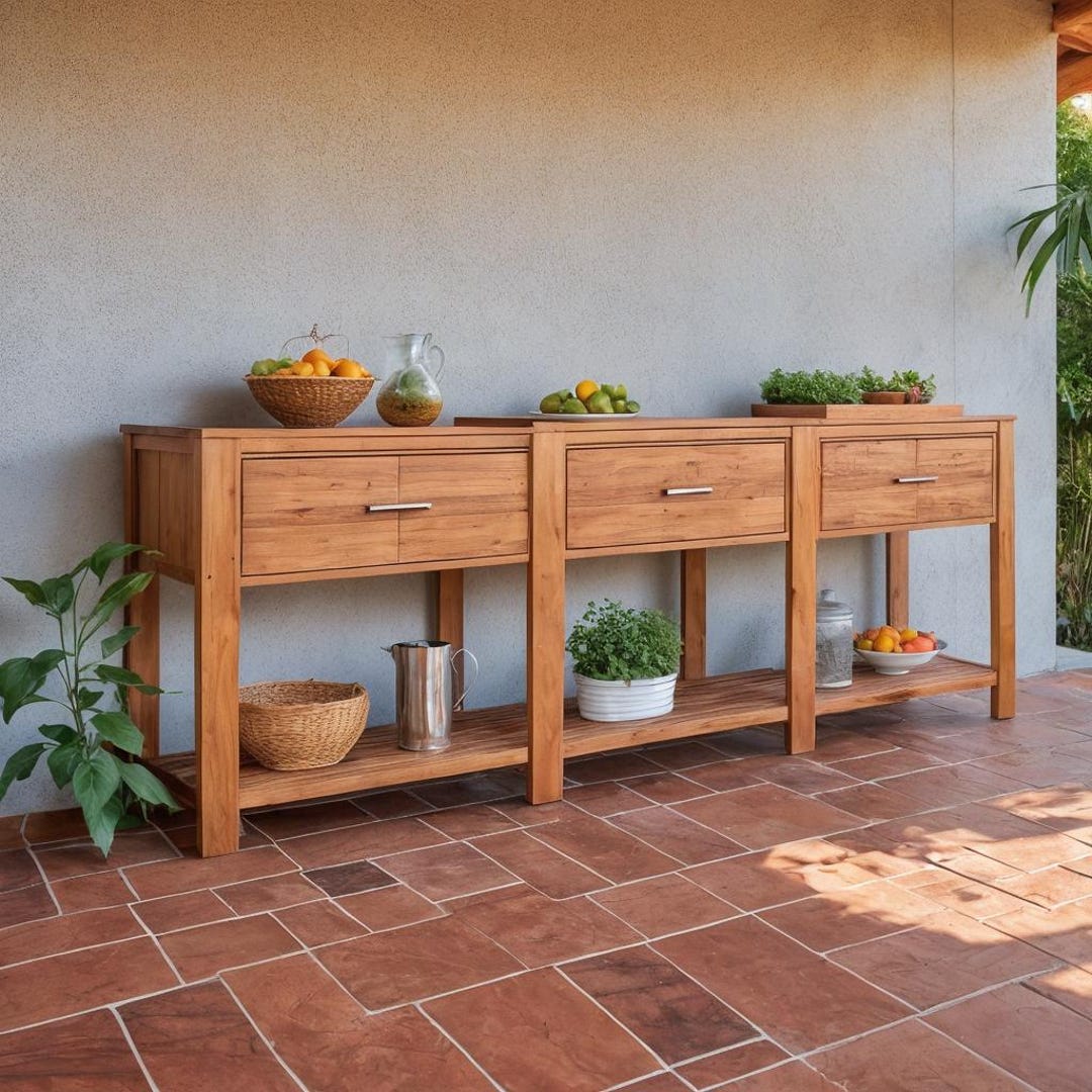 Buffet Table Build Plan - Large Console With Drawers and Shelves, Sofa ...