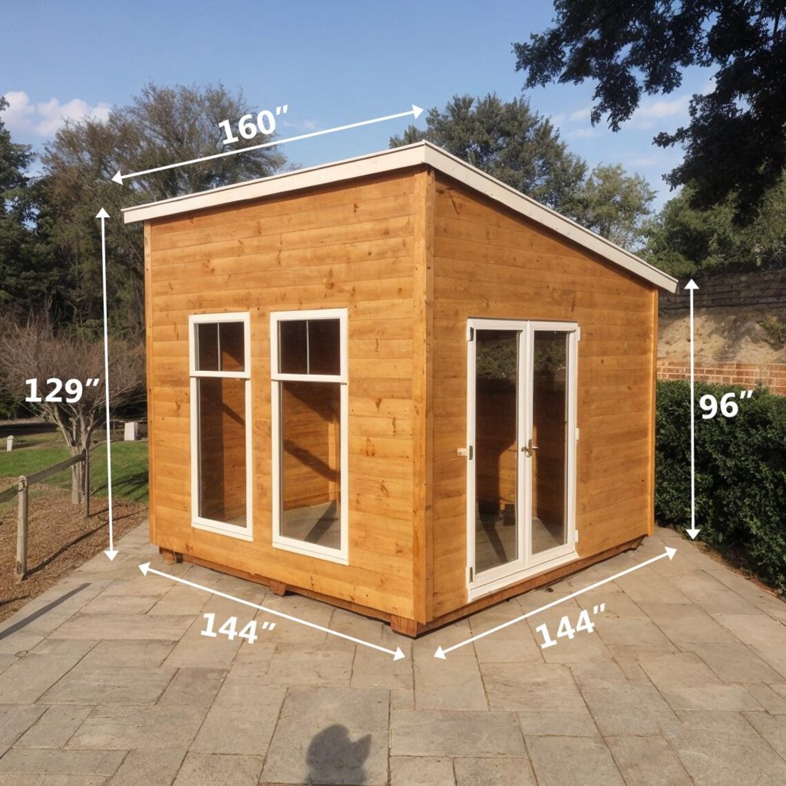 12x12 Modern Office Shed Build Plan: DIY Backyard Studio (PDF ...
