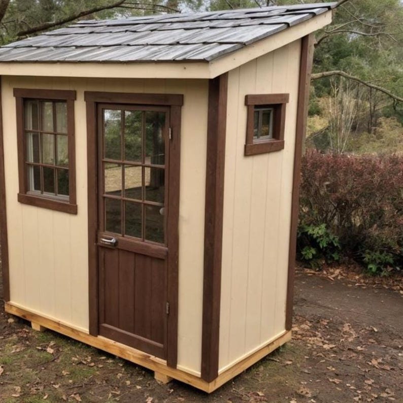 8x4 Lean-to Shed Plan: DIY Outdoor Tool Storage (PDF Download) - Etsy