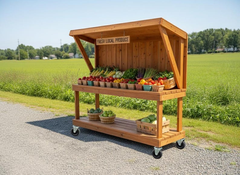 Farm Stand Build Plan | Rustic Mobile Flower Cart (digital Download) - Etsy