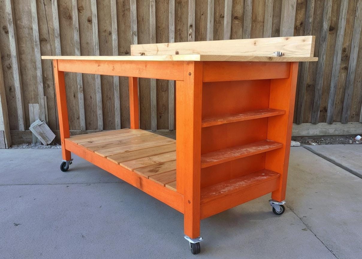 Heavy-duty Workbench Build Plan: 7ft Sturdy Work Table With Storage ...
