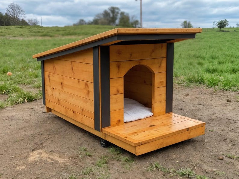 Modern Dog House Plans: Large Wooden Outdoor Shelter (PDF Download) - Etsy