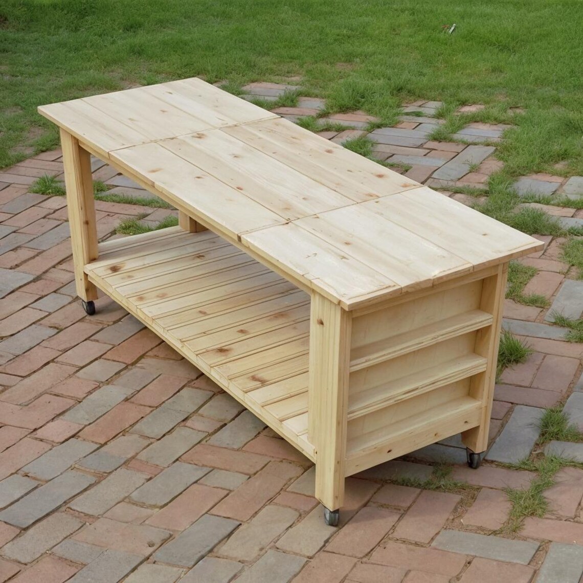 Heavy-duty Workbench Build Plan: 7ft Sturdy Work Table With Storage ...