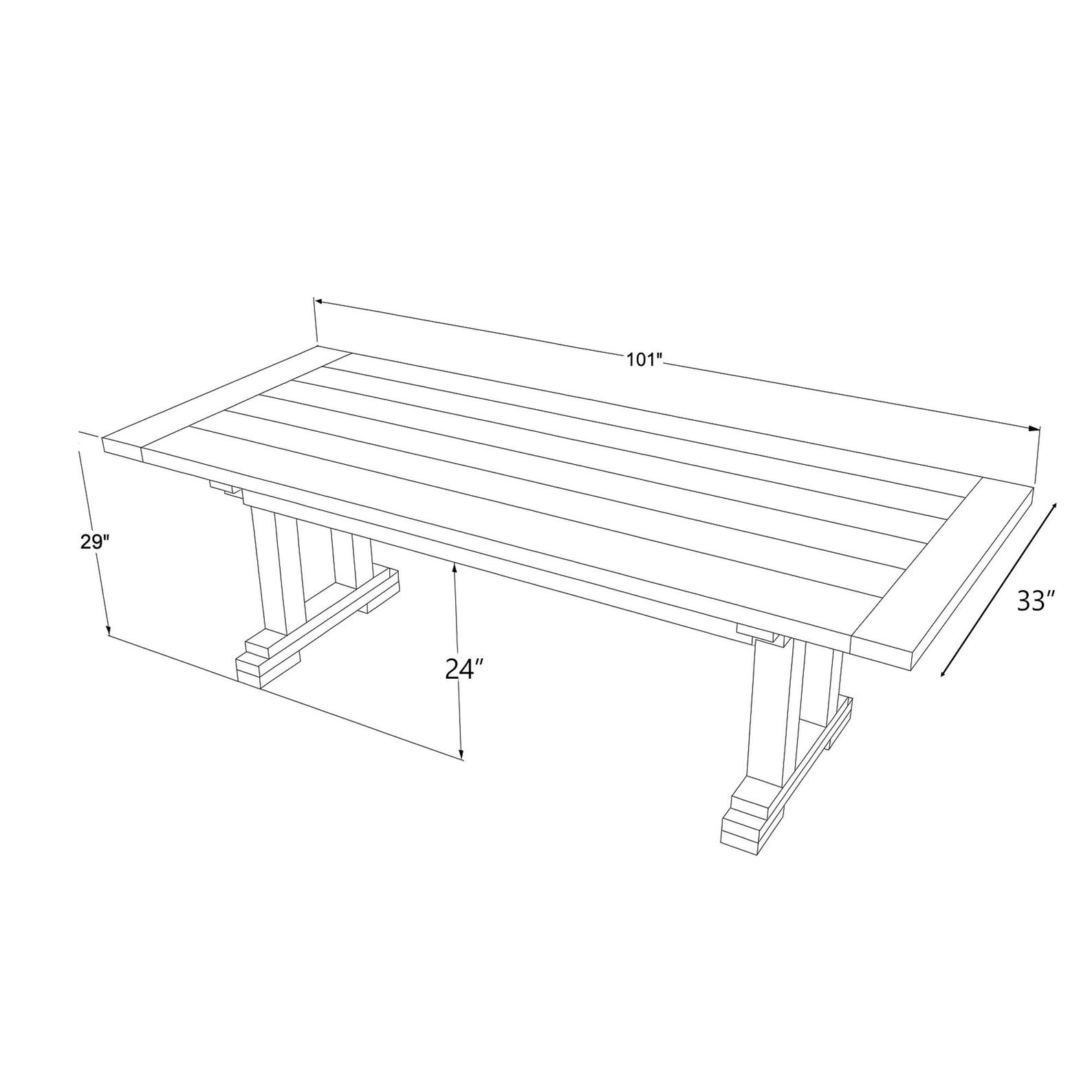 Large Wooden Farmhouse Table Build Plan (PDF) – Rustic Dining Table ...