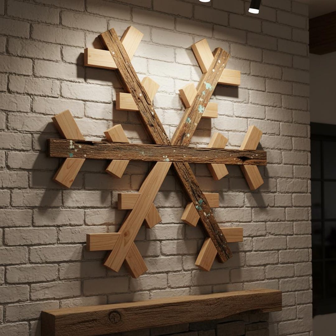 DIY Wooden Snowflake Decor Build Plan. | Holiday Decoration - Etsy